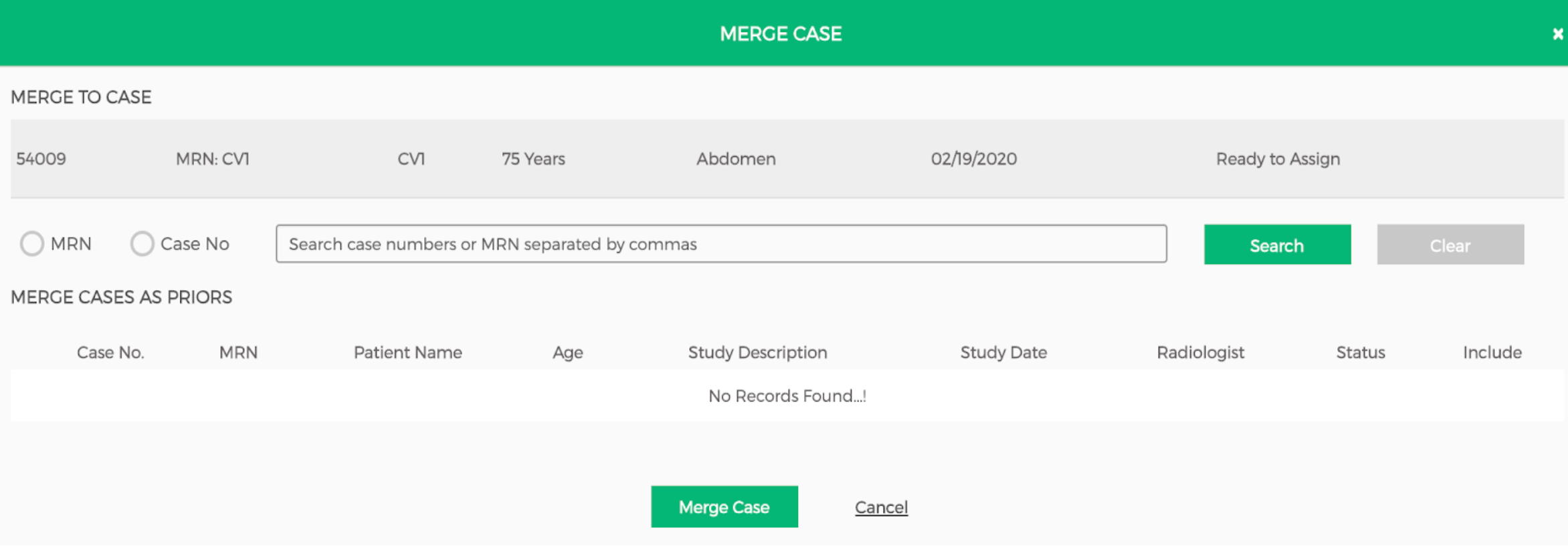 Can I merge cases together if one is a prior to another? – DocPanel
